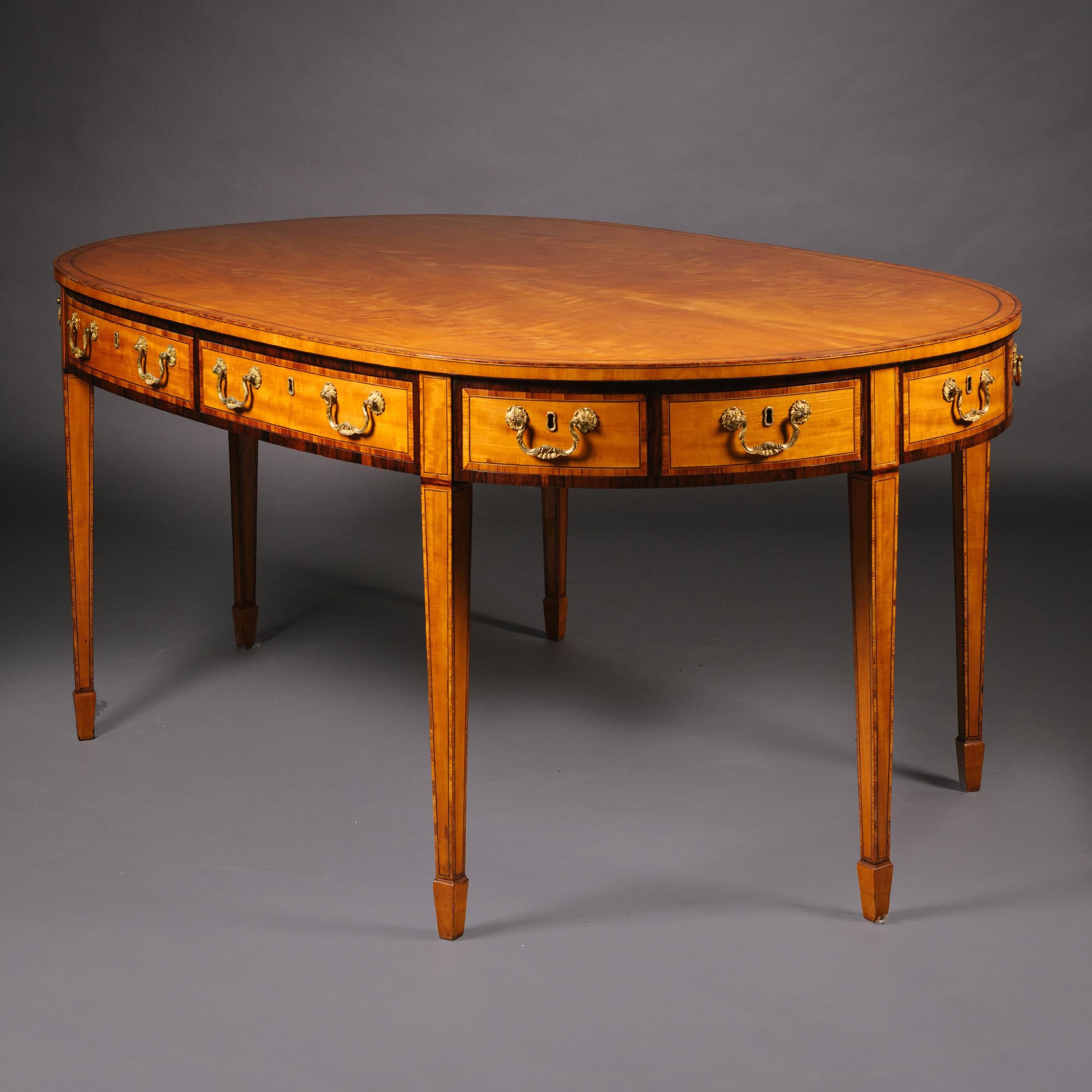 Library Table or Desk, in the Style of Thomas Sheraton For Sale at 1stDibs
