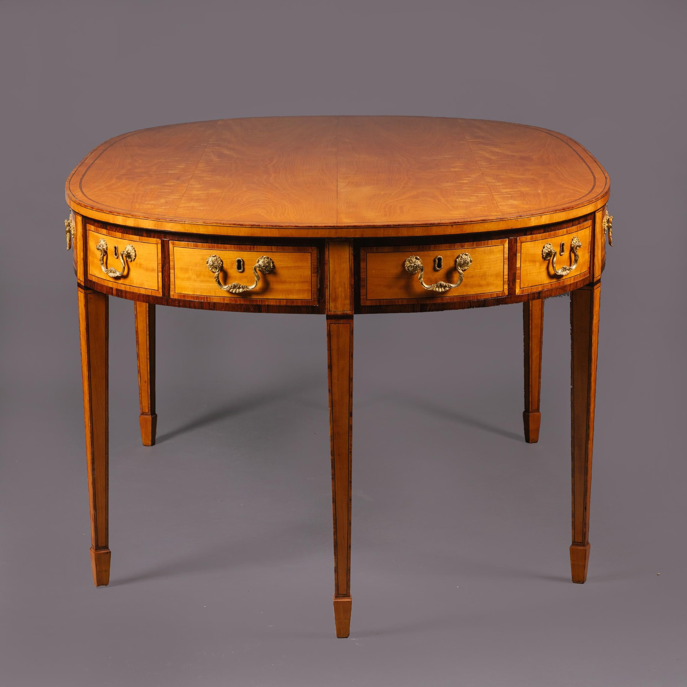 Library Table or Desk, in the Style of Thomas Sheraton For Sale at 1stDibs