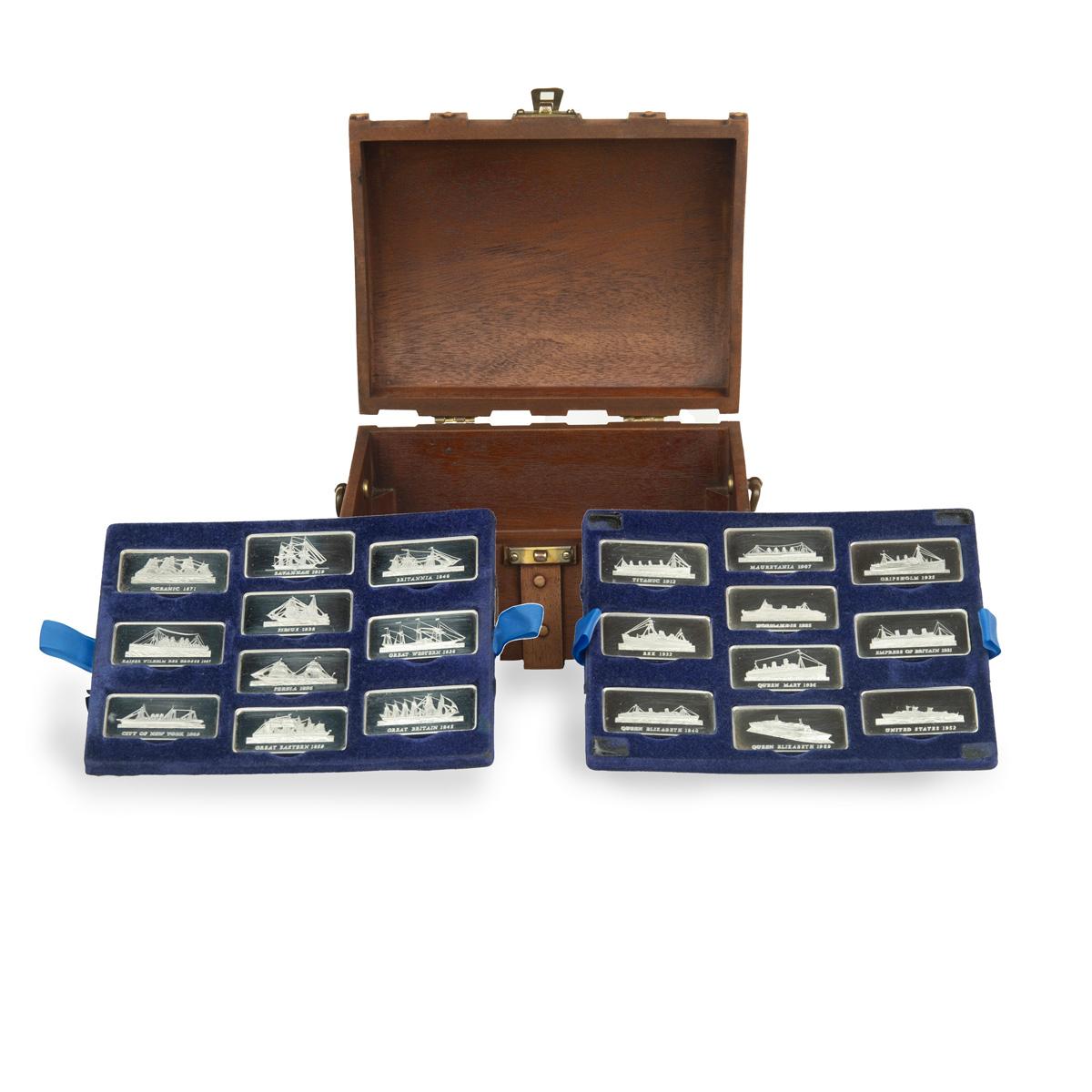 A limited edition boxed set of 20 sterling silver ingots of great ...