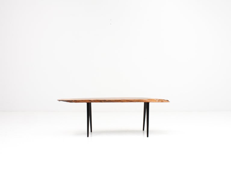 Live Edge 1960s Yew Wood Coffee Table For Sale at 1stDibs