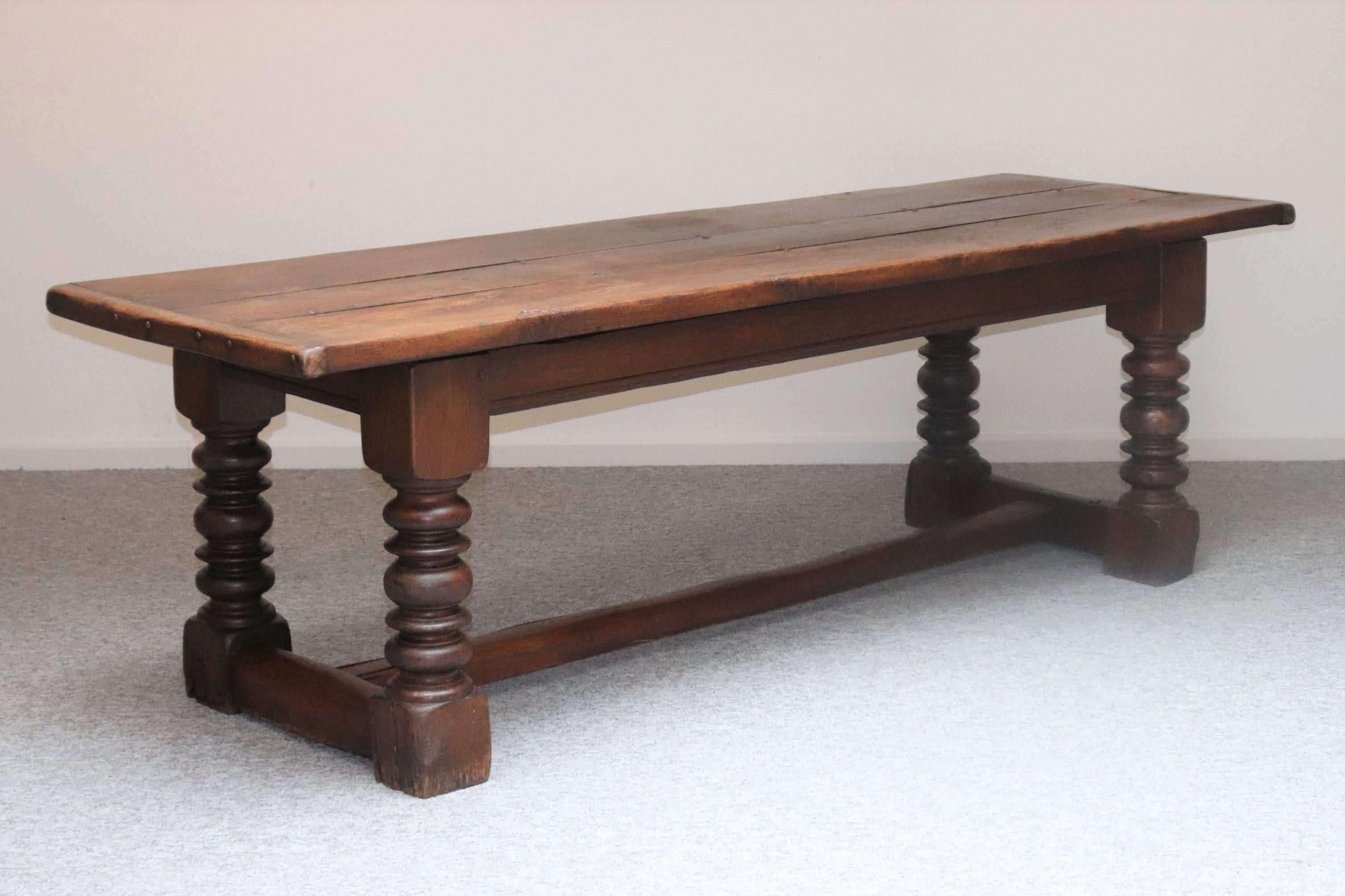 Long 17th Century Oak Baluster Leg Monastery or Refectory Table from ...