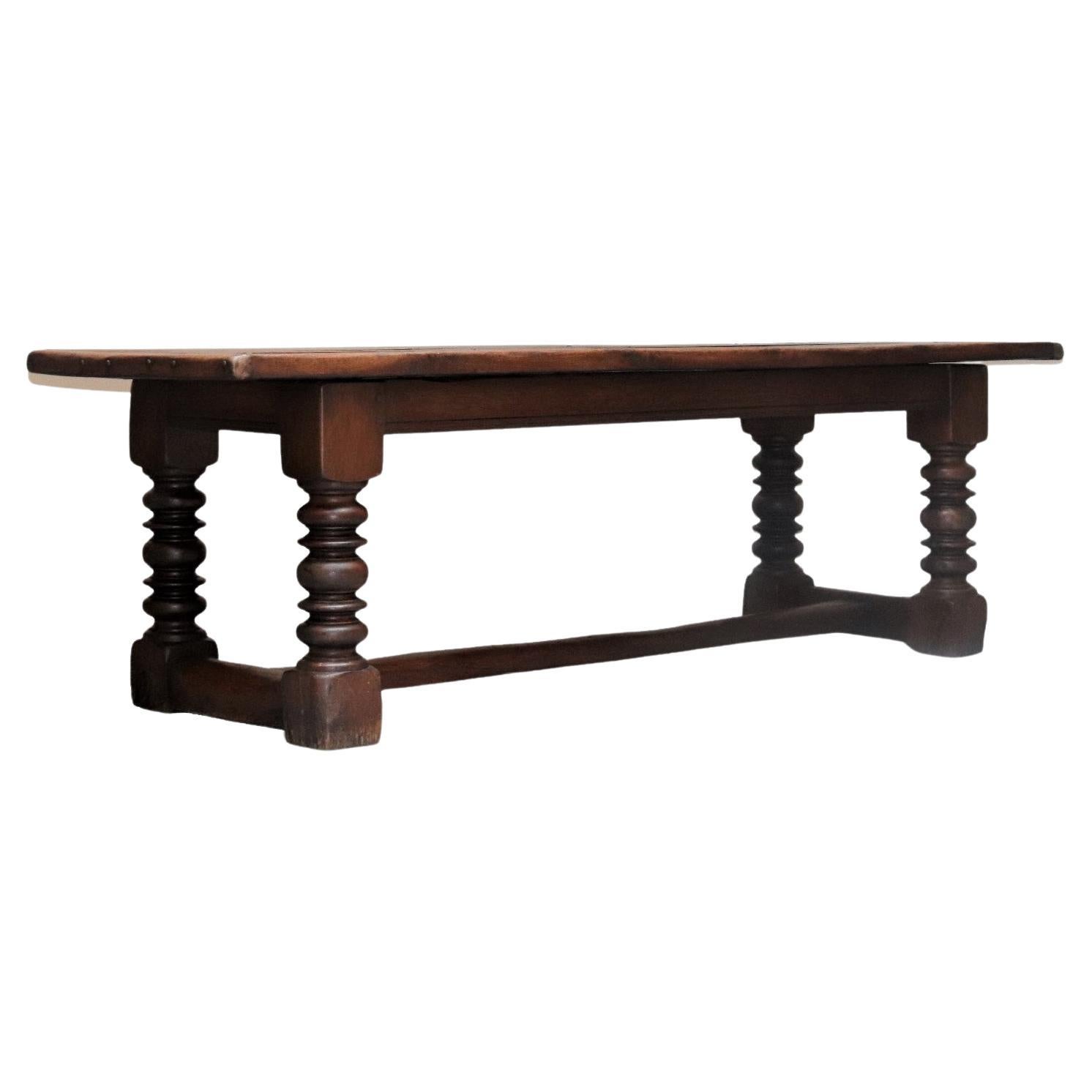 Long 17th Century Oak Baluster Leg Monastery or Refectory Table from ...