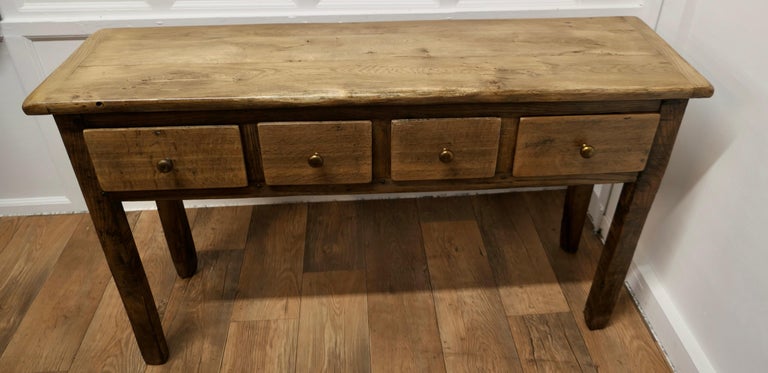 Long Blonde Oak Hall Table, Dresser or Buffet For Sale at 1stDibs