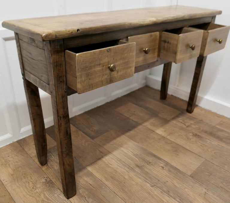 Long Blonde Oak Hall Table, Dresser or Buffet For Sale at 1stDibs