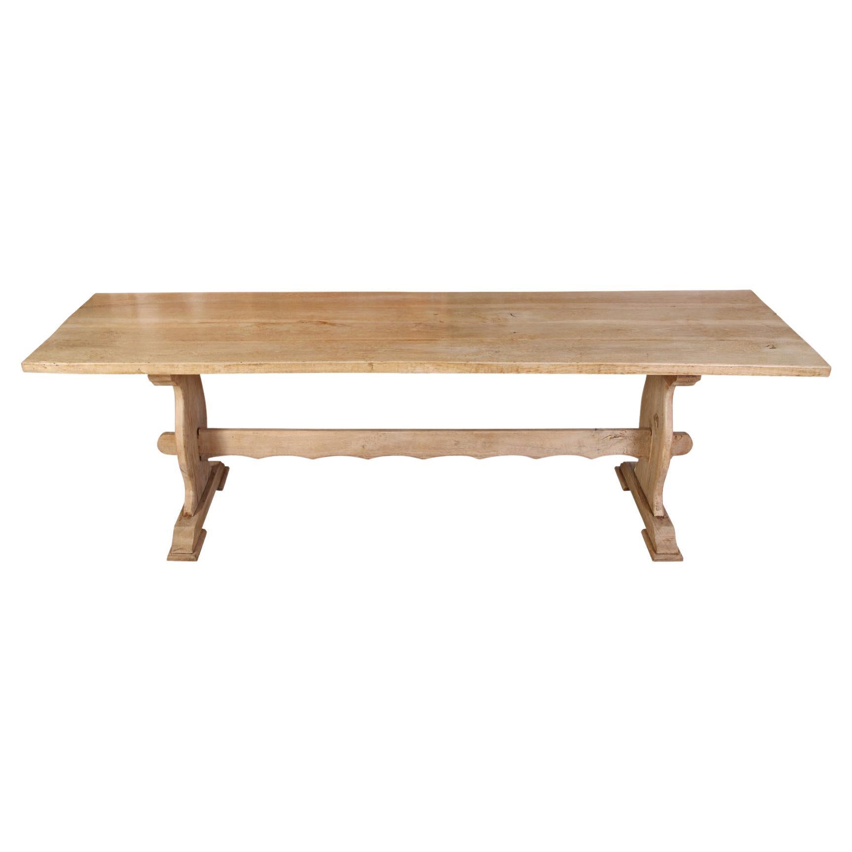 A Long Oak Farm Table For Sale at 1stDibs