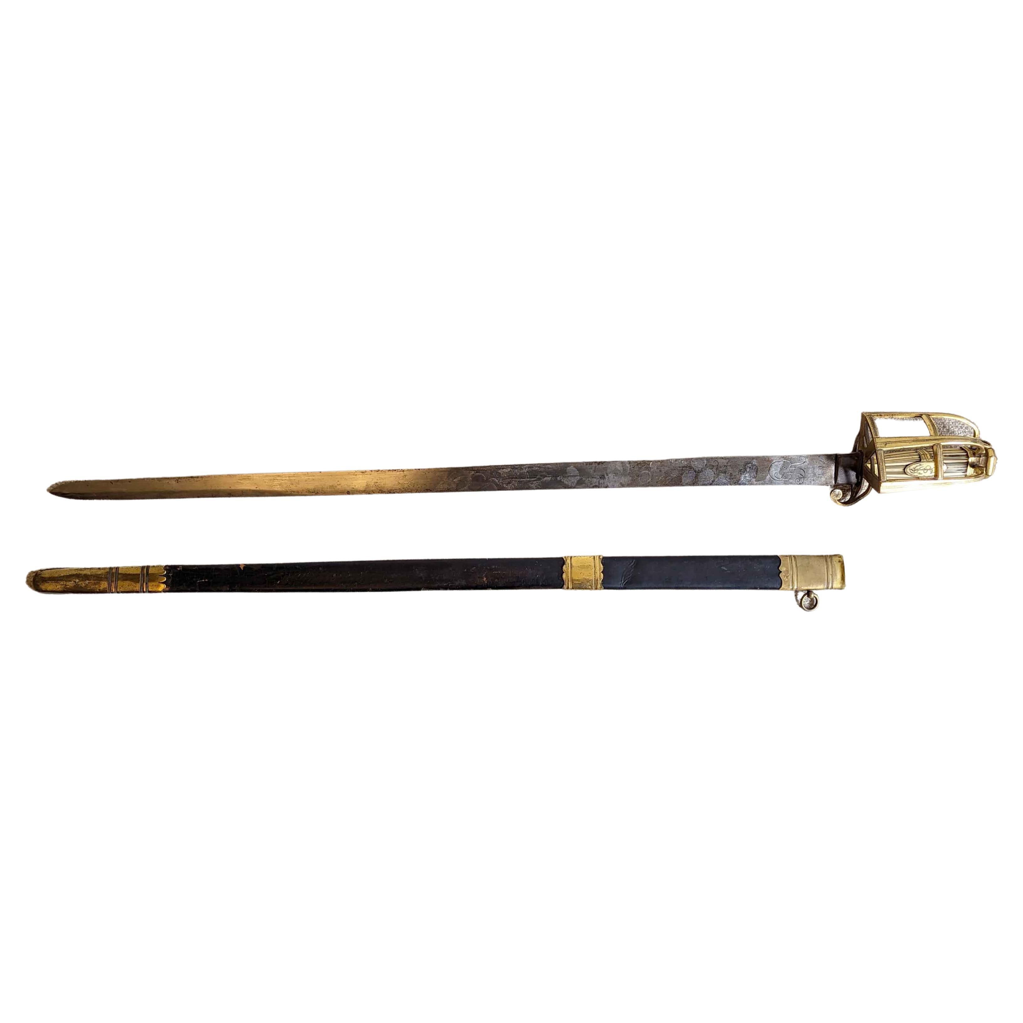 A Lord Nelson Naval Officers Sword with Scabbard and Ivory Grip For ...