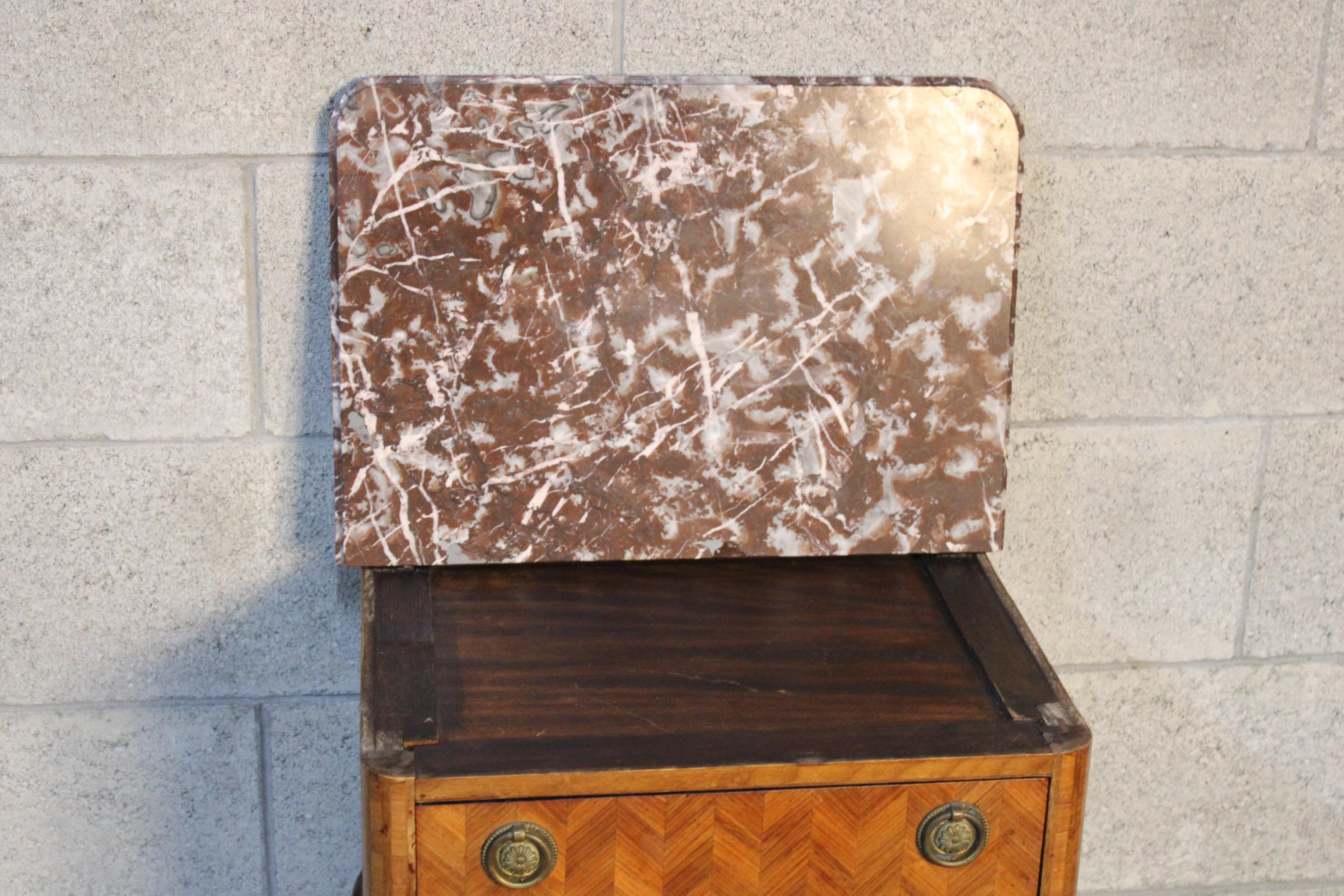 Louis XV Style 19th Century Marquetry Side Commode For Sale at 1stDibs