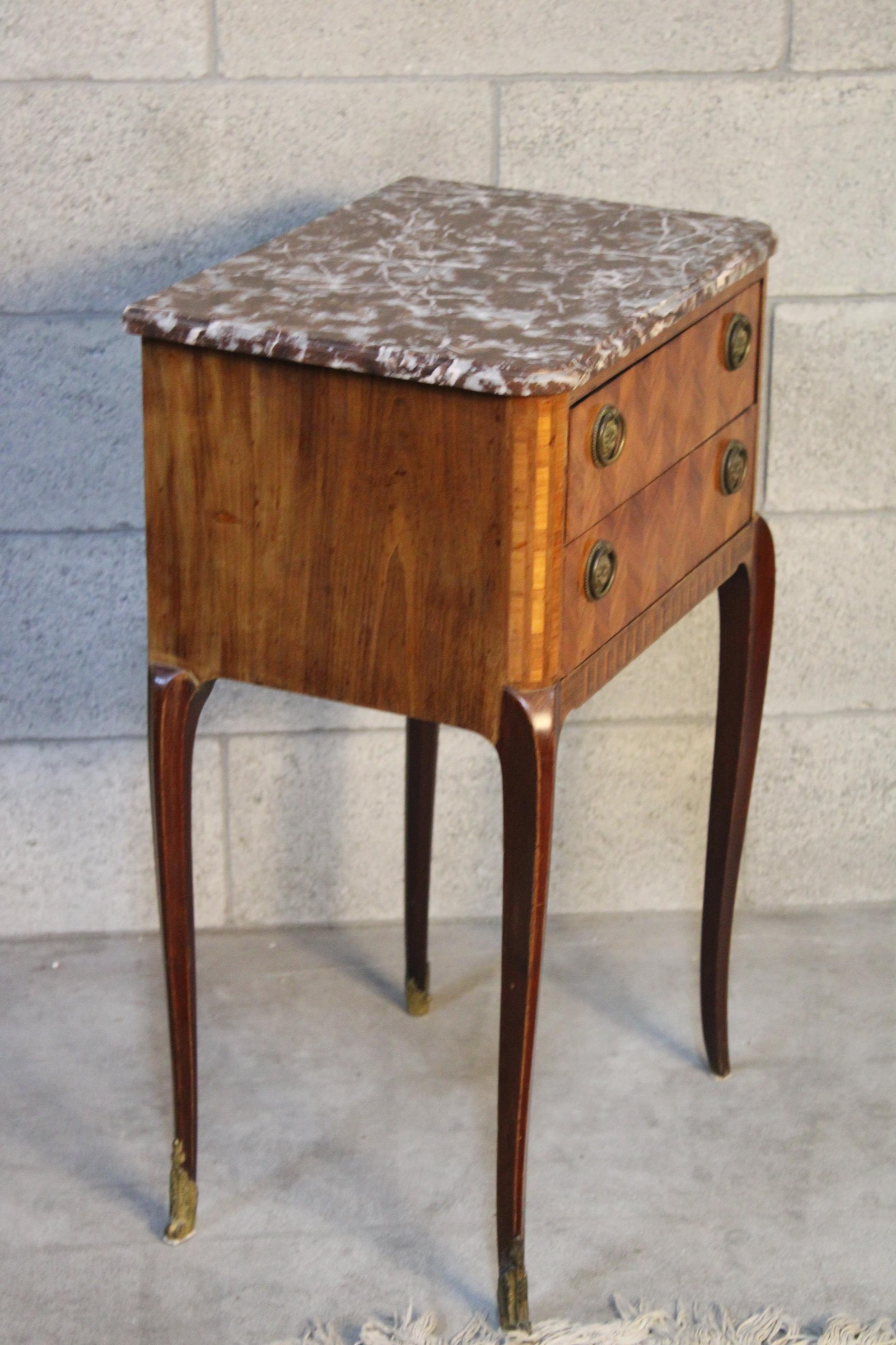 Louis XV Style 19th Century Marquetry Side Commode For Sale at 1stDibs