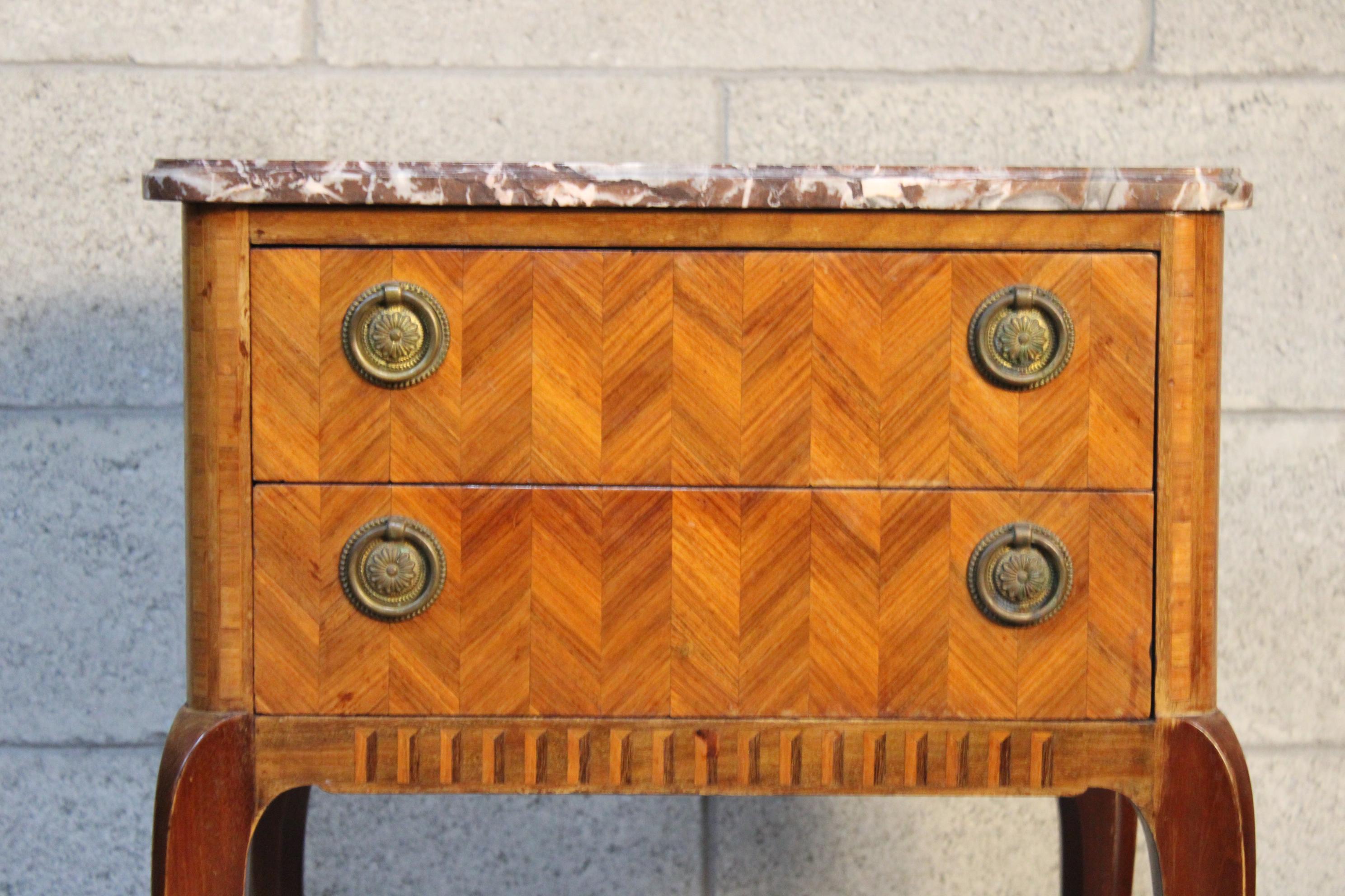 Louis XV Style 19th Century Marquetry Side Commode For Sale at 1stDibs