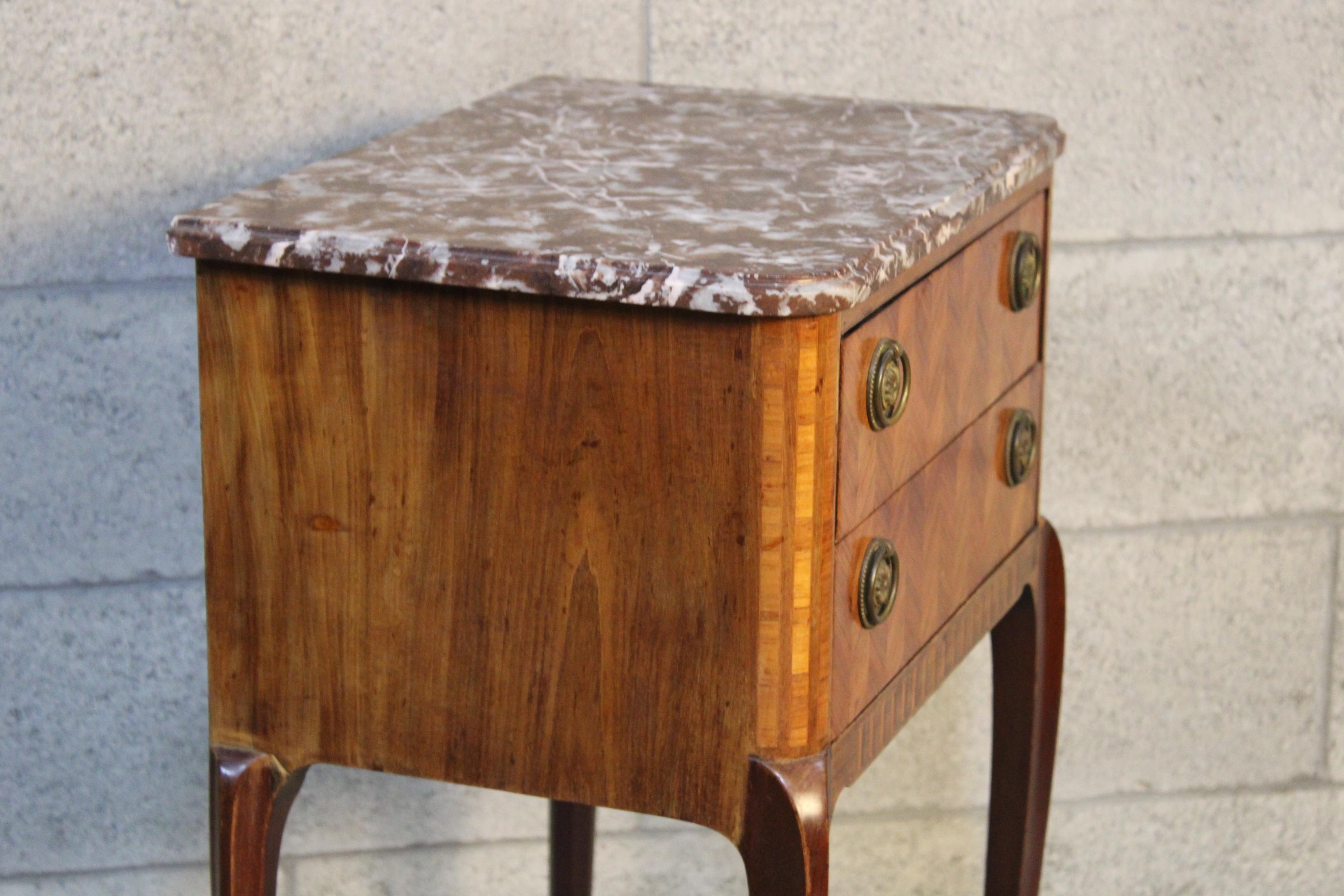 Louis XV Style 19th Century Marquetry Side Commode For Sale at 1stDibs