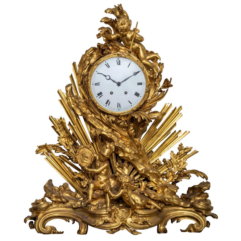 Louis XV Style Ormolu Mantel Clock after Graux-Marly Frères For Sale at ...
