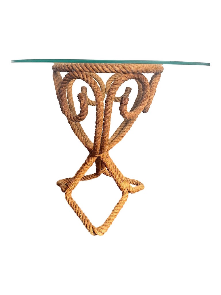 Lovely 1950s French Riviera Rope Side Table by Adrien Audoux and Frida ...
