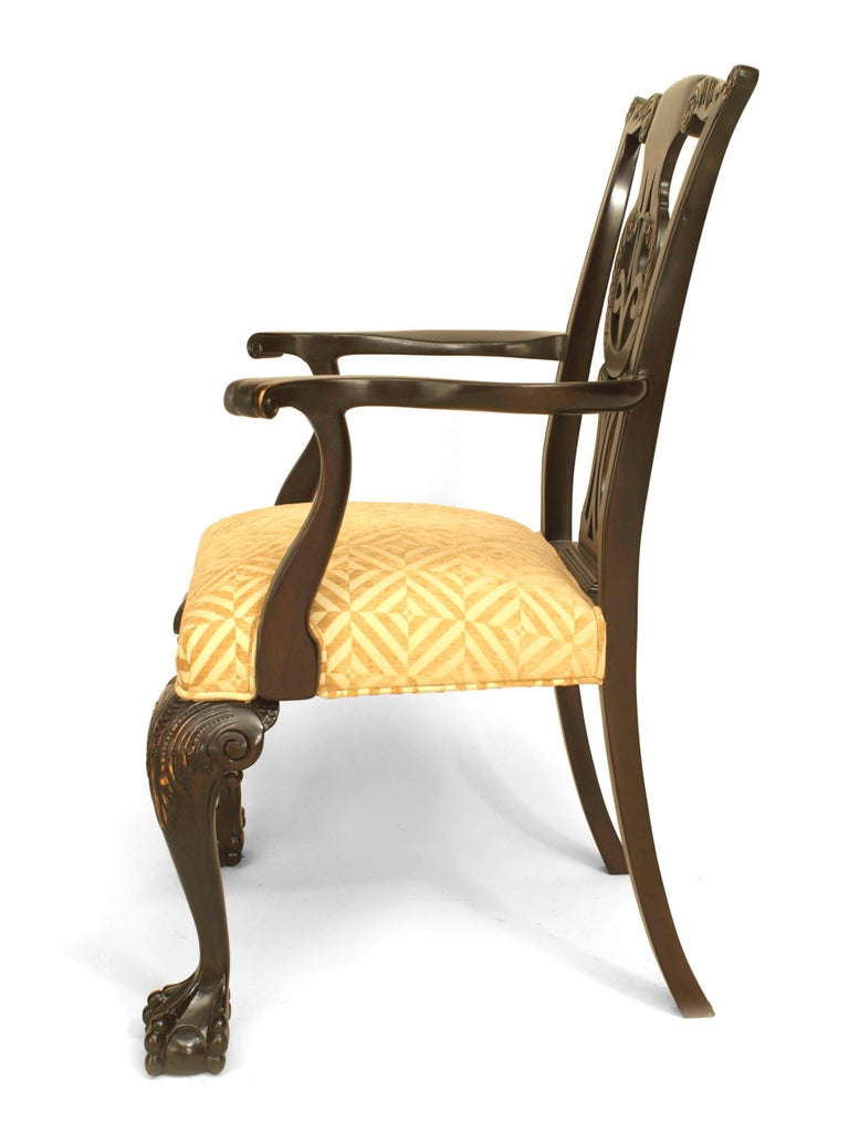Set of 12 Irish George II Elm Wood and Chenille Chairs For Sale at 1stDibs