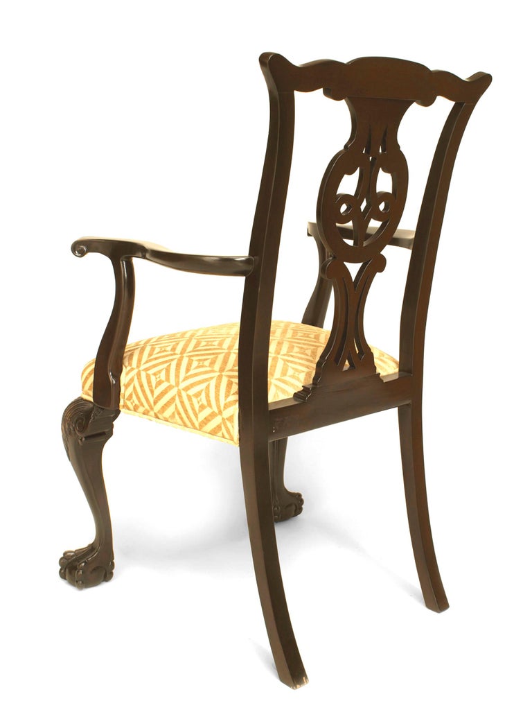 Set of 12 Irish George II Elm Wood and Chenille Chairs For Sale at 1stDibs