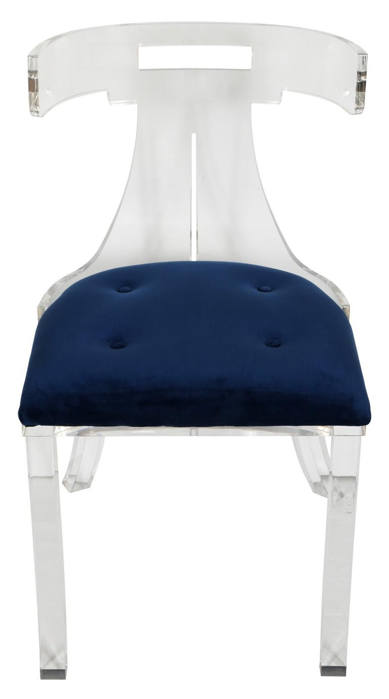 Lucite Upholstered Chair For Sale at 1stDibs