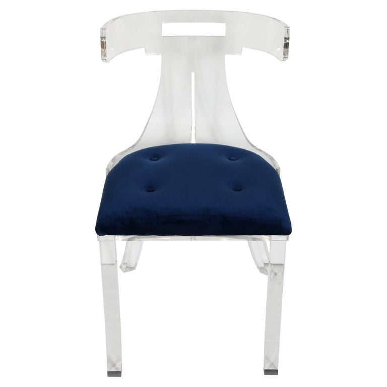 Lucite Upholstered Chair For Sale at 1stDibs