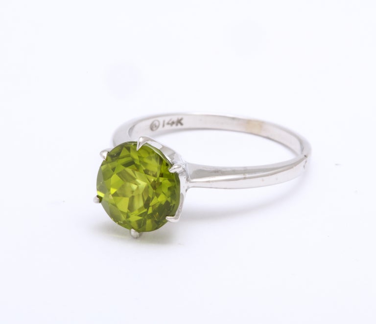 Luscious Vintage Peridot Solitaire Ring at 1stDibs
