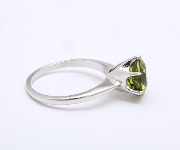 Luscious Vintage Peridot Solitaire Ring at 1stDibs
