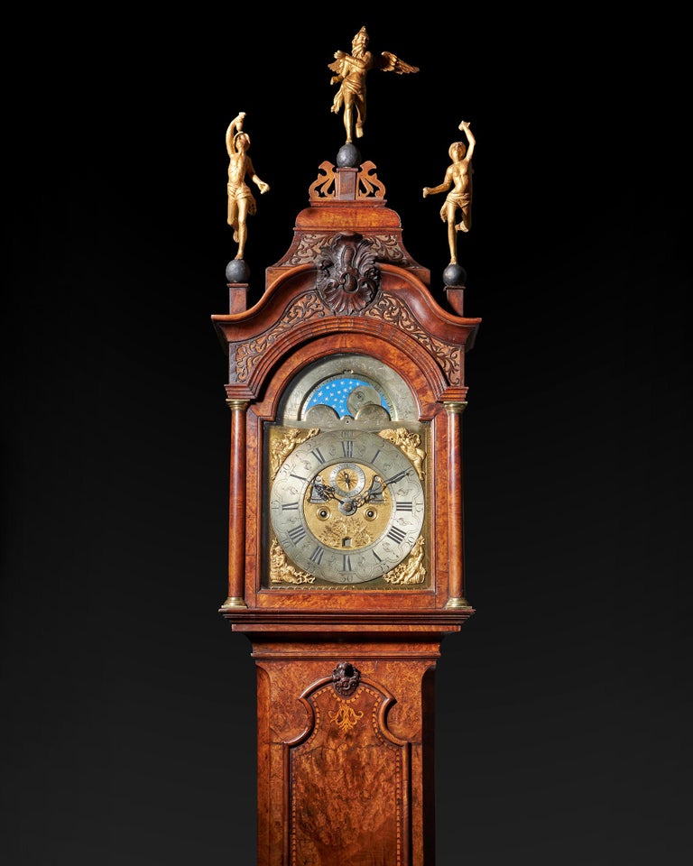 Magnificent 18th Century Striking Dutch Amsterdam Burl Walnut Longcase ...