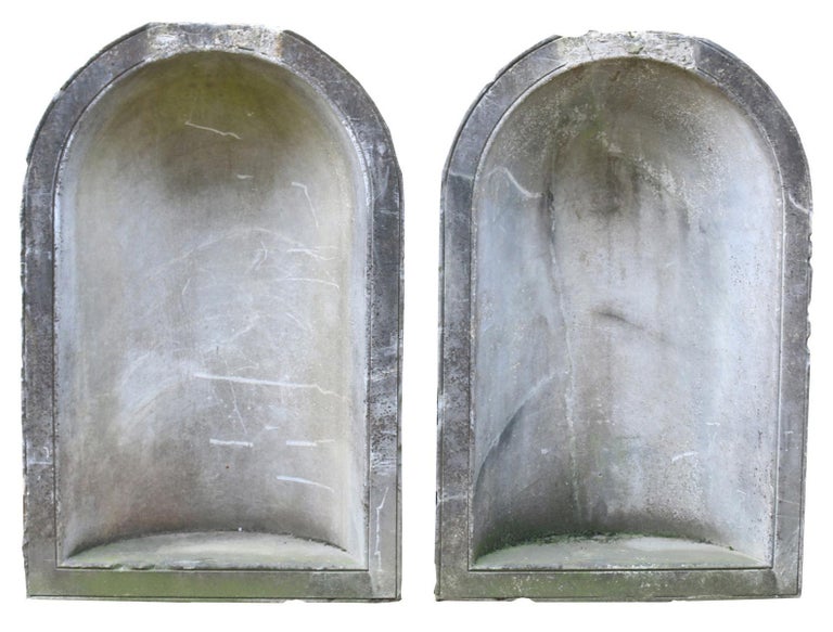 Magnificent Pair of Antique Marble Statue Niches For Sale at 1stDibs