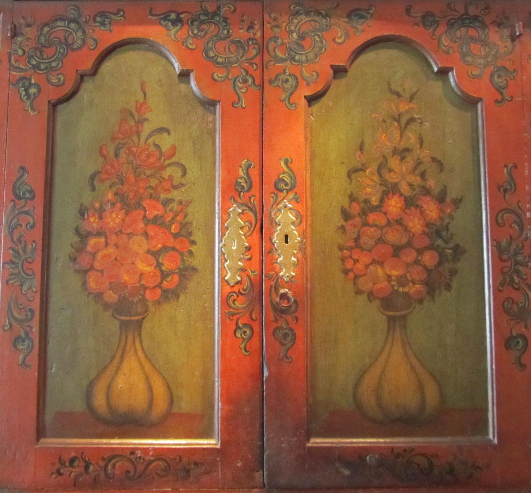 Magnificent Portuguese Chestnut Polychrome Painted Cabinet, 18th ...