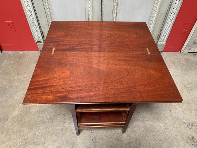 Mahogany Flip Top Metamorphic Tea Table at 1stDibs