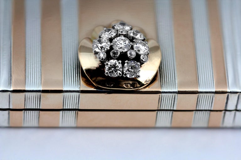 Maison Mellerio, Vintage Rose Gold and Silver Diamond French Mirror ...