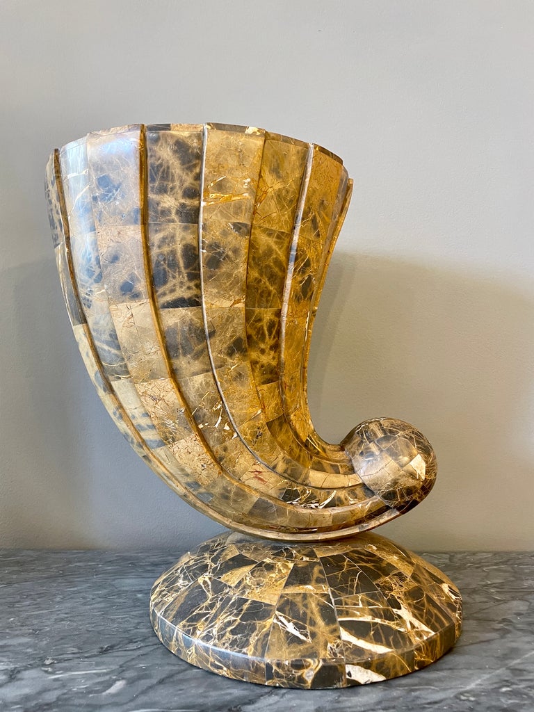 Maitland Smith Marble Cornucopia Vase For Sale at 1stDibs