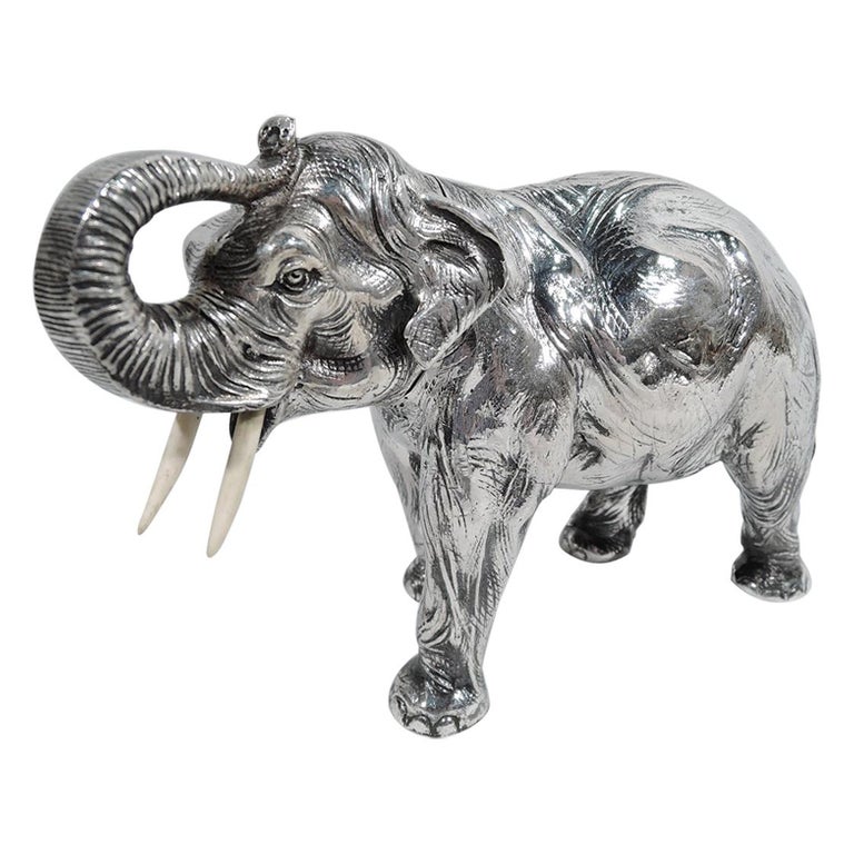 Majestic Beast, Antique German Silver Figural Elephant Box For Sale at ...