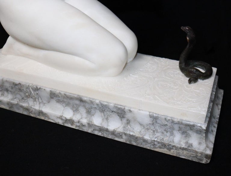 Marble Sculpture "Charmeuse de serpent" by Guglielmo PUGI For Sale at ...