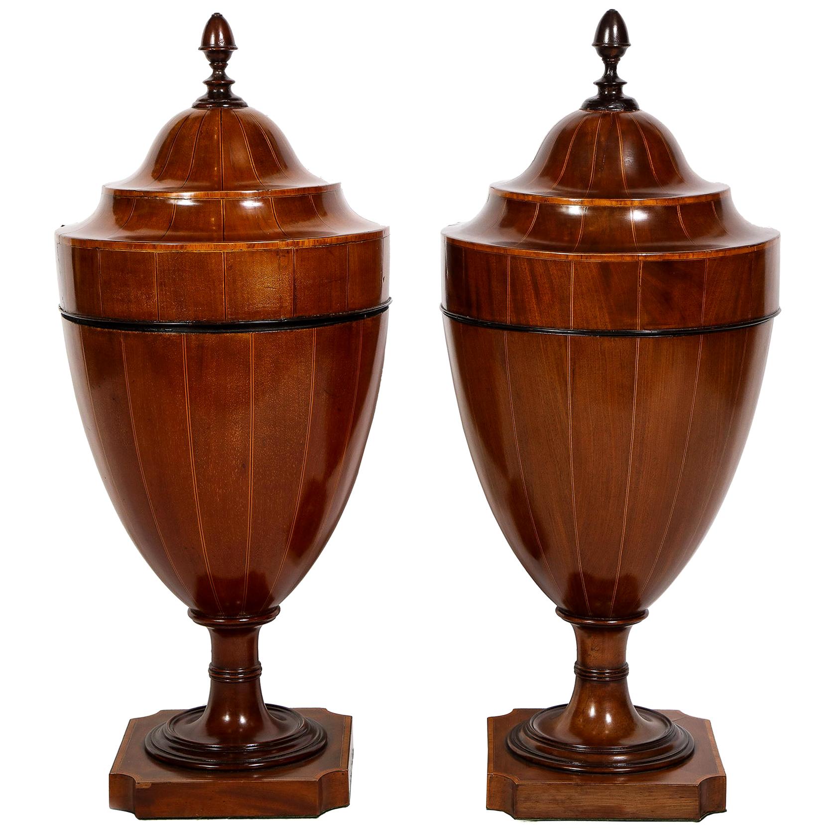 Pair of Pompadour Pink Hard Paste English Urns at 1stDibs