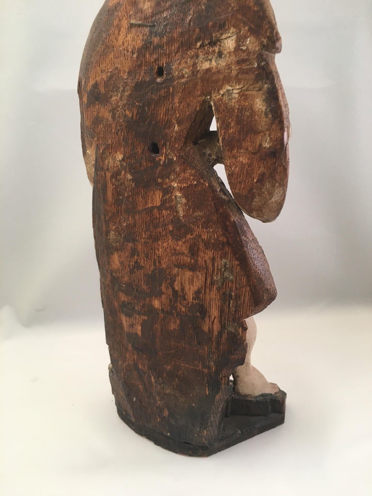 Medieval Sculpture of a Shepherd, Part of a 16th Century Retable Piece ...