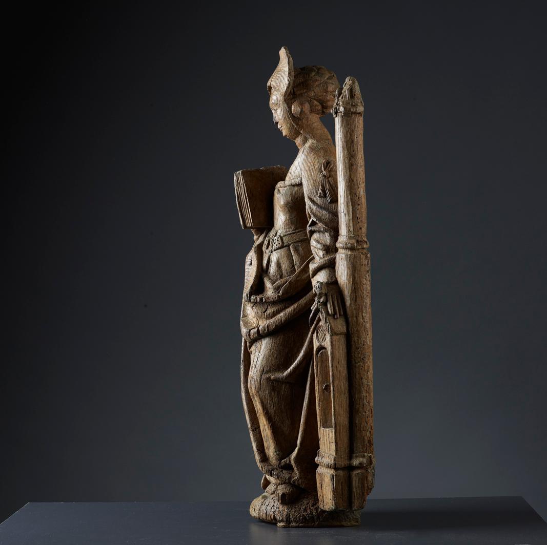 Medieval Sculpture of Saint Barbara, Early 16th Century, North of ...