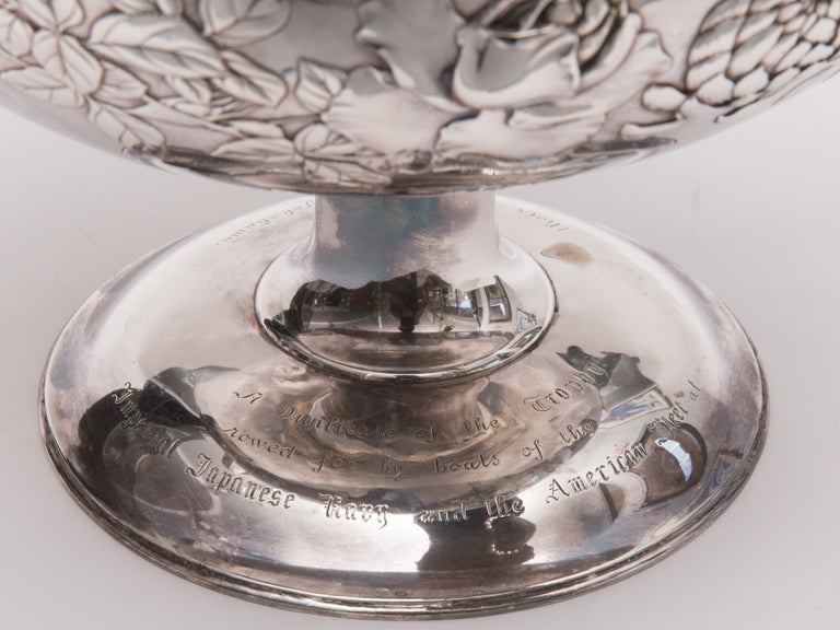 Meiji Japanese Repousse Silver Shigemitsu Signed Large Footed Bowl at ...