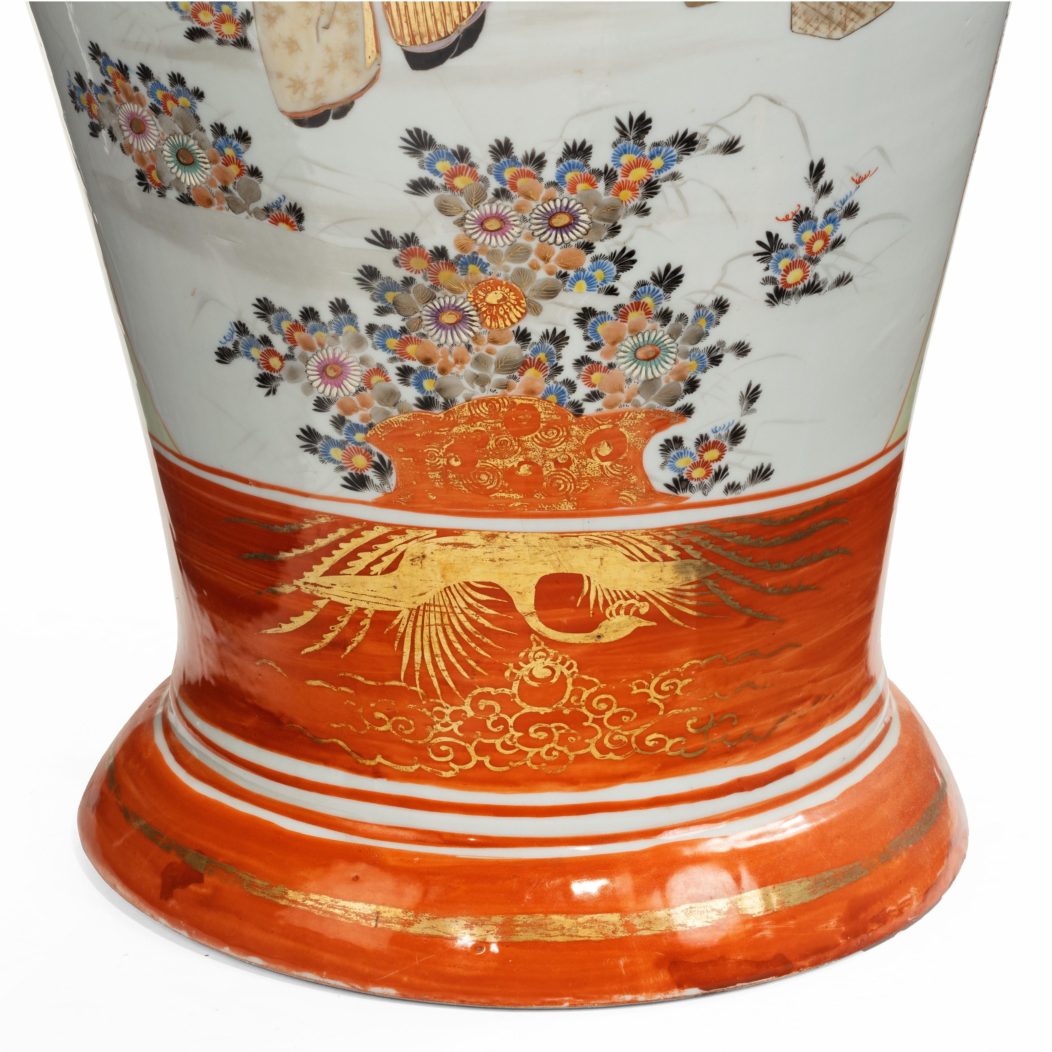 Meiji Period Floor-Standing Kutani Vase at 1stDibs