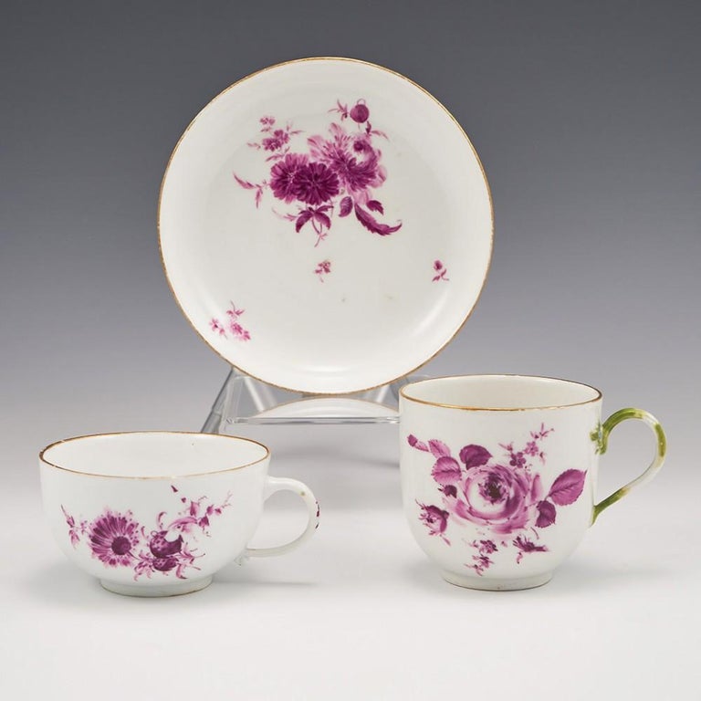 A Meissen Dot Period Porcelain Tea Cup and Saucer and Coffee Cup For ...