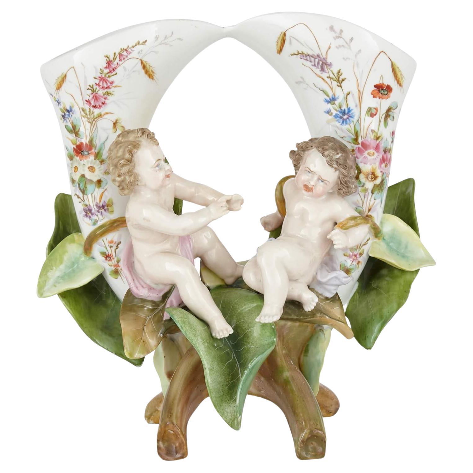 MEISSEN CHERUB WITH DAGGER AND QUARRY ROCOCO CIRCLE OF KAENDLER c. 1760 ...