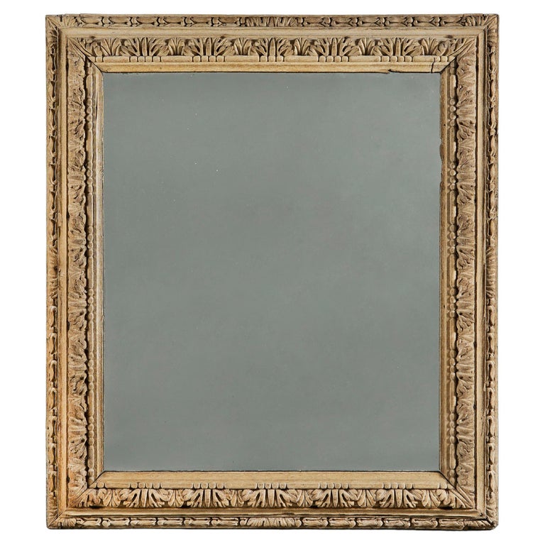 Mid-18th Century Carved Oak Border Mirror For Sale at 1stDibs