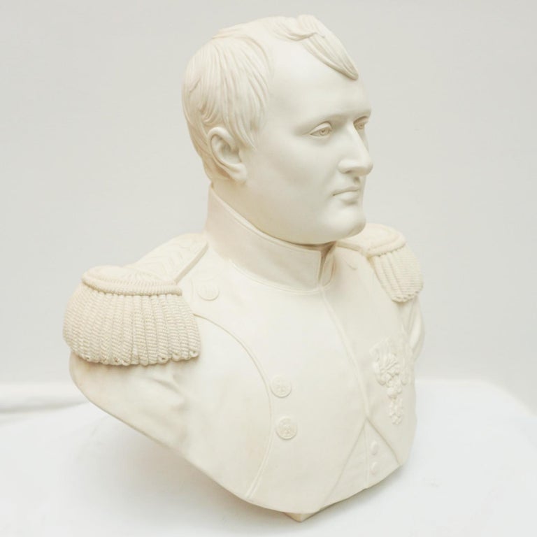 A Mid 19th Century Biscuit Porcelain Portrait Bust of Napoleon Bonapart ...