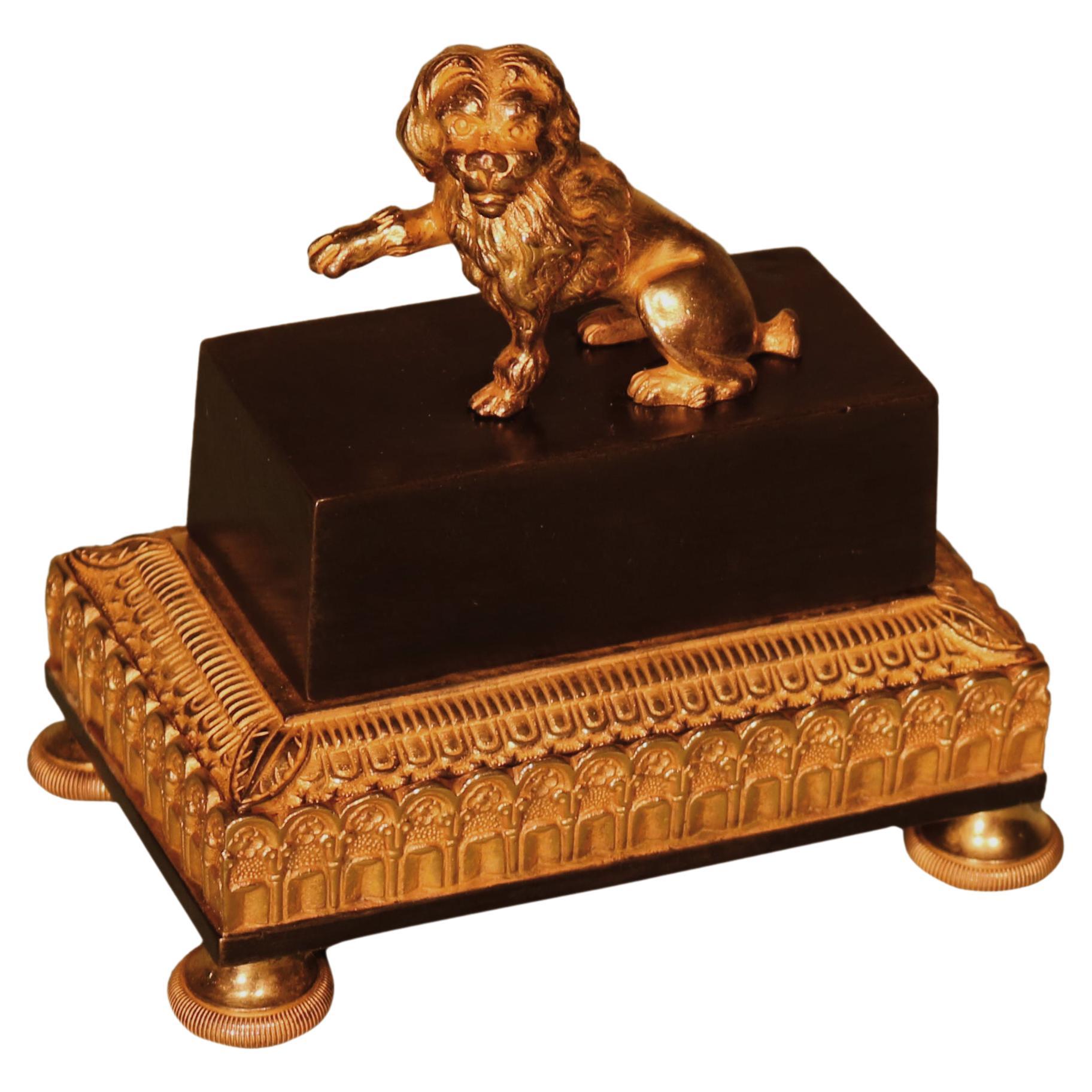 19th Century Regency Period Bronze and Ormolu Encrier For Sale at 1stDibs