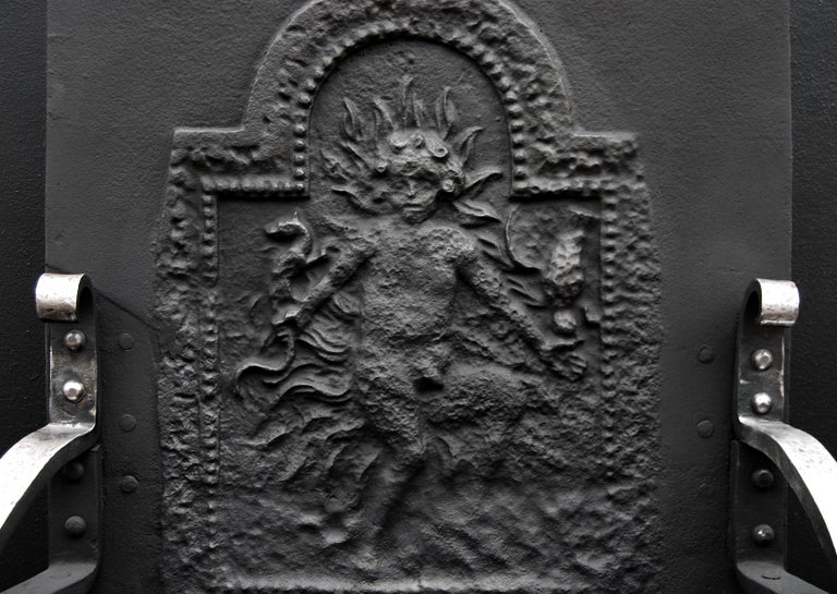 Mid 19th Century Polished Wrought Iron Firegrate with Scrolled Legs For ...