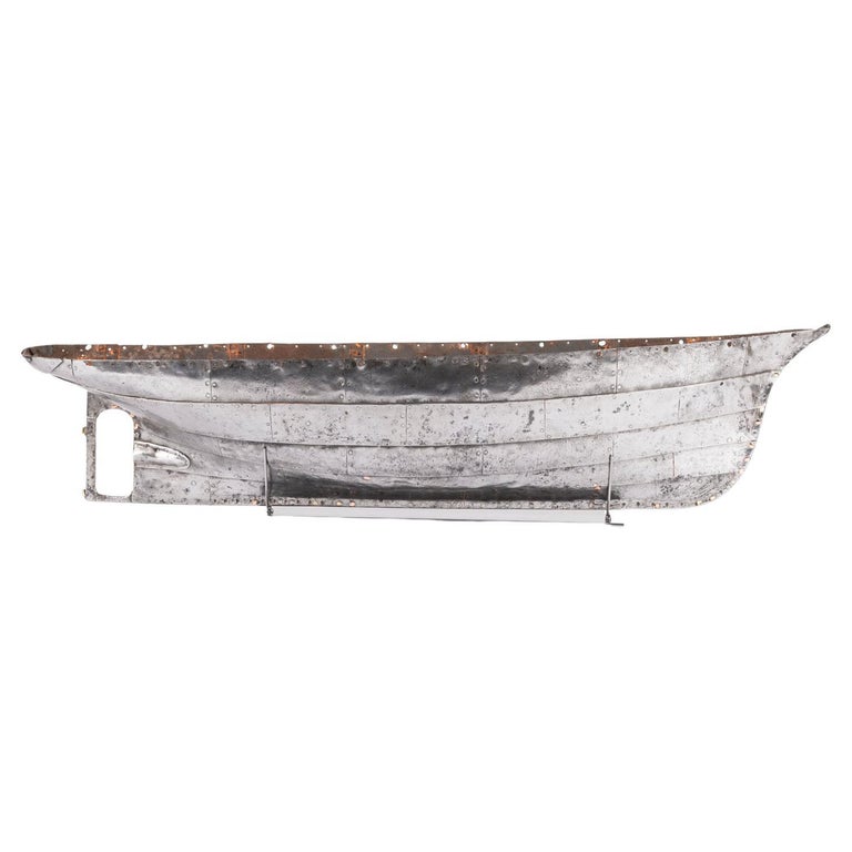 A mid 19th century riveted steel plate hull of a model steam yacht. at ...