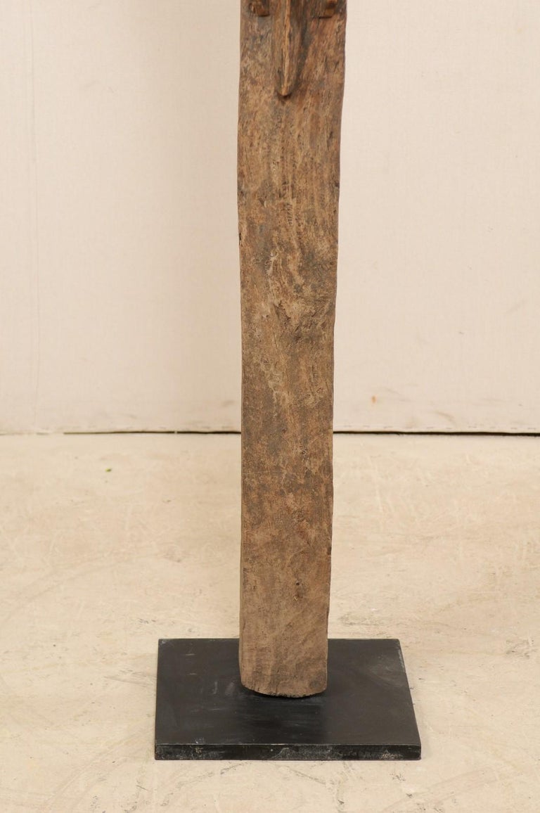 Mid-20th Century Carved Dogon Toguna Post from Mali on Custom Stand For ...