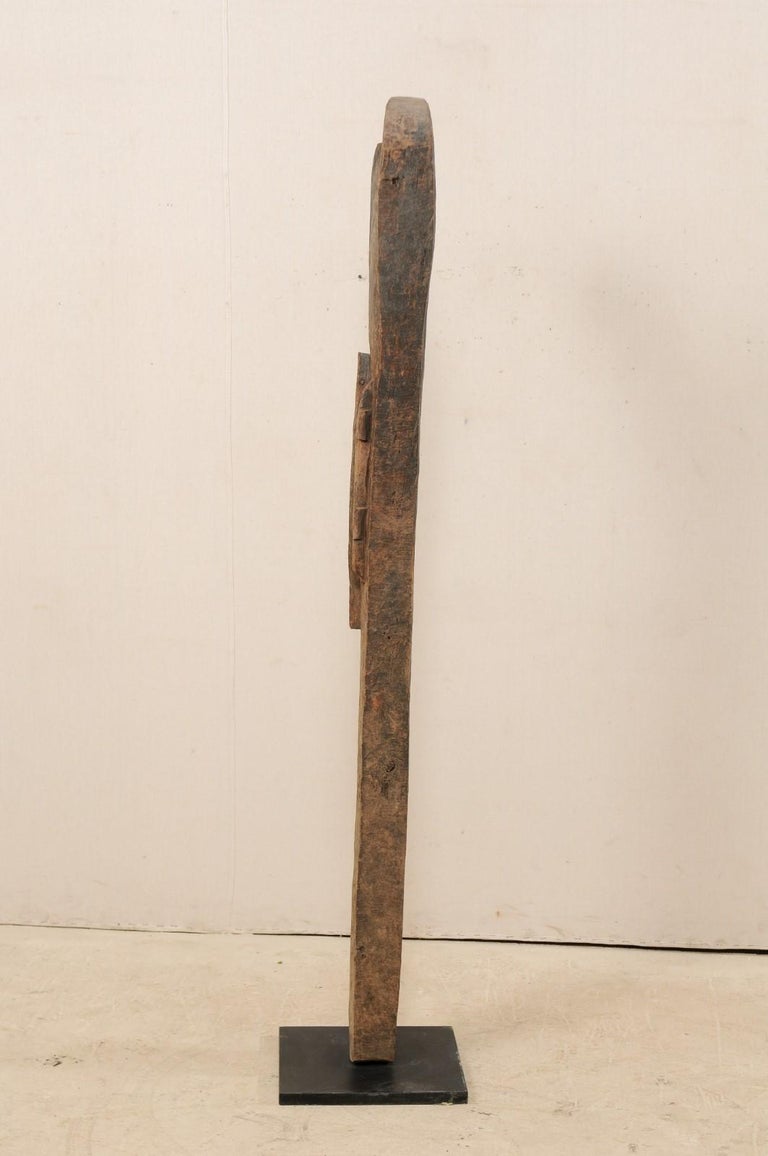 Mid-20th Century Carved Dogon Toguna Post from Mali on Custom Stand For ...