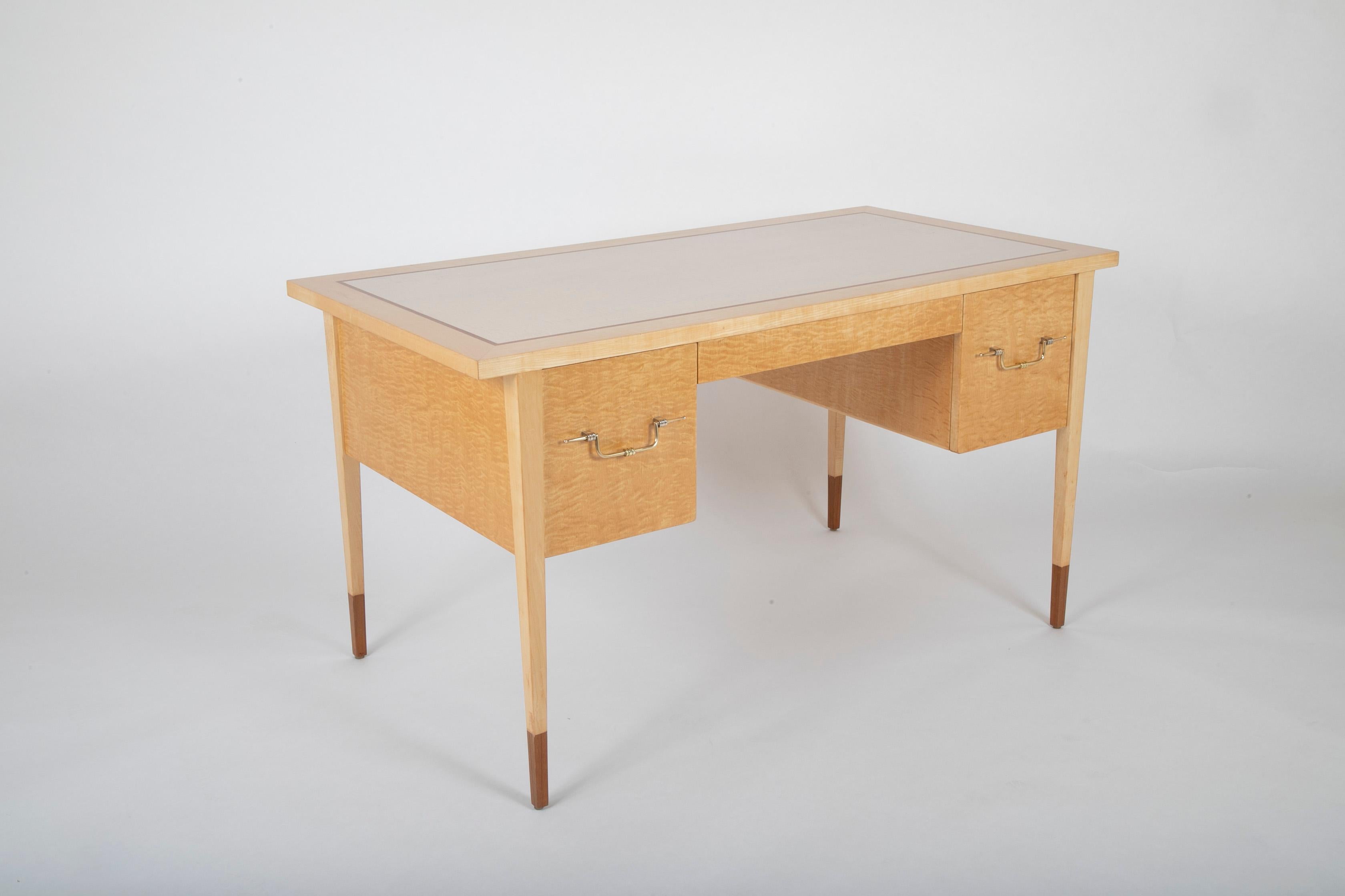 A Mid-Century Burled Maple Desk by Tommi Parzinger For Sale at 1stDibs
