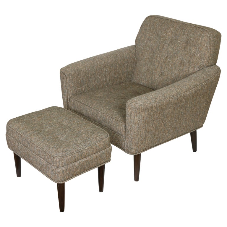 Mid-Century Club Chair and Ottoman For Sale at 1stDibs