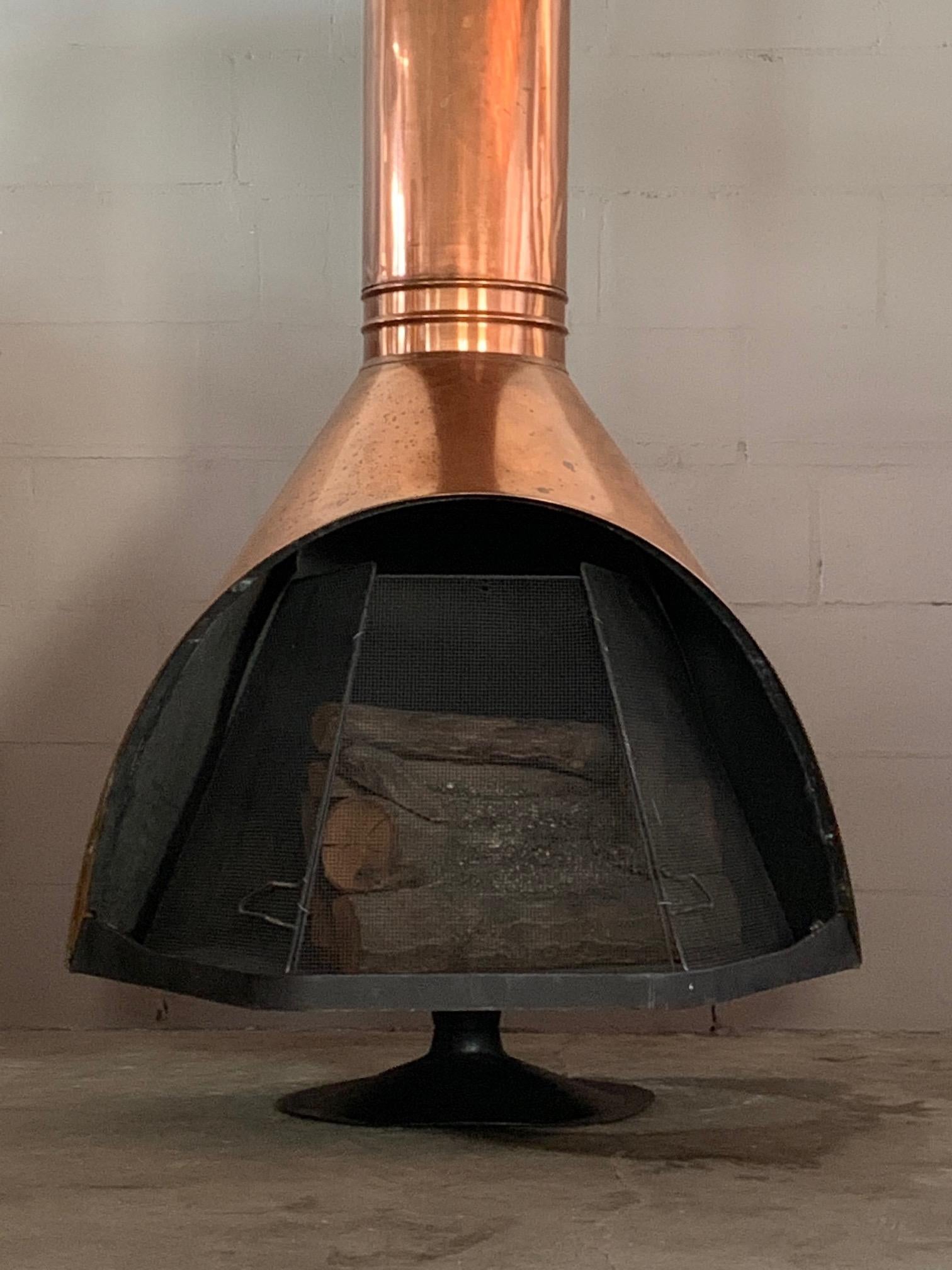 Midcentury Copper Fireplace at 1stDibs | copper fireplace for sale ...