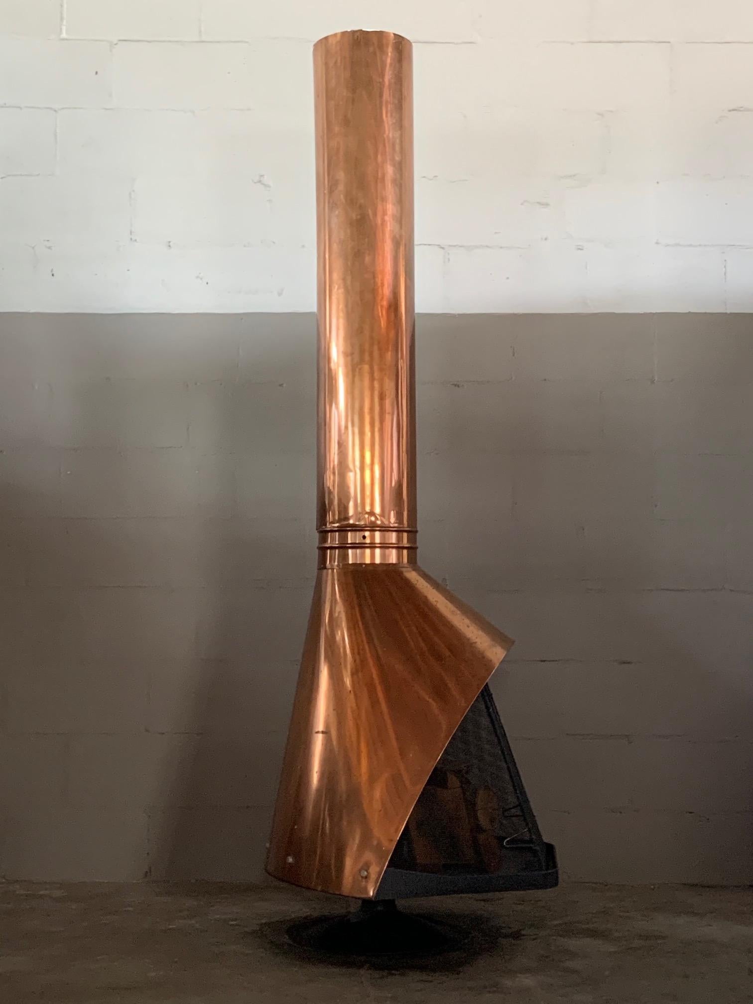 Midcentury Copper Fireplace at 1stDibs | copper fireplace for sale ...