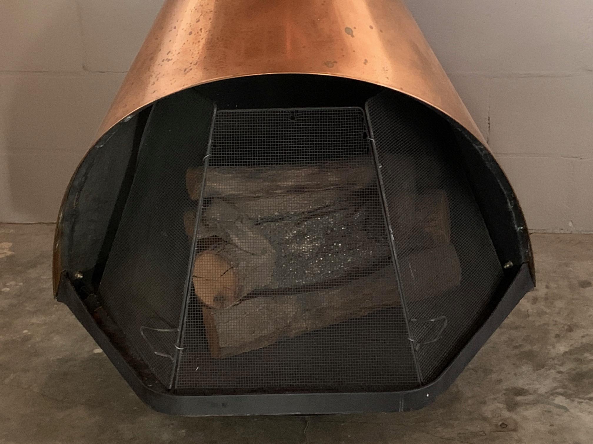 Midcentury Copper Fireplace at 1stDibs | copper fireplace for sale ...