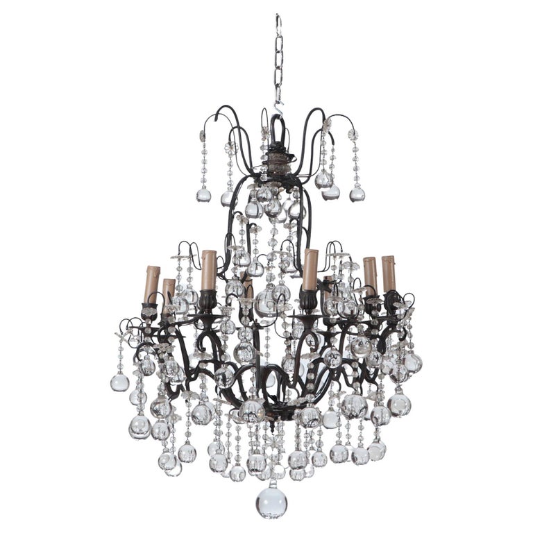 Mid-Century Italian Chandelier with Glass Ball Design, circa 1940 For ...